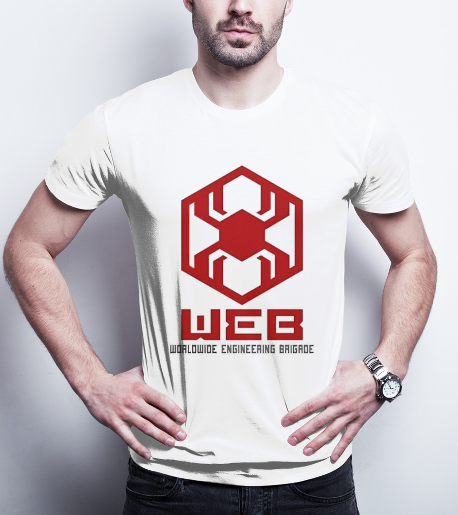 WEB Worldwide Engineering Brigade Red Spider Hexagon T-Shirt