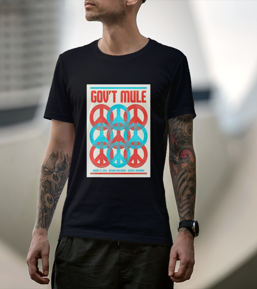 Gov't Mule Mission Ballroom Denver March 27 2026 Peace T-Shirt