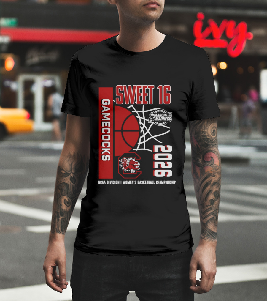 South Carolina Gamecocks 2026 NCAA Division I Women's Basketball Championship March Madness Sweet 16 T-Shirt