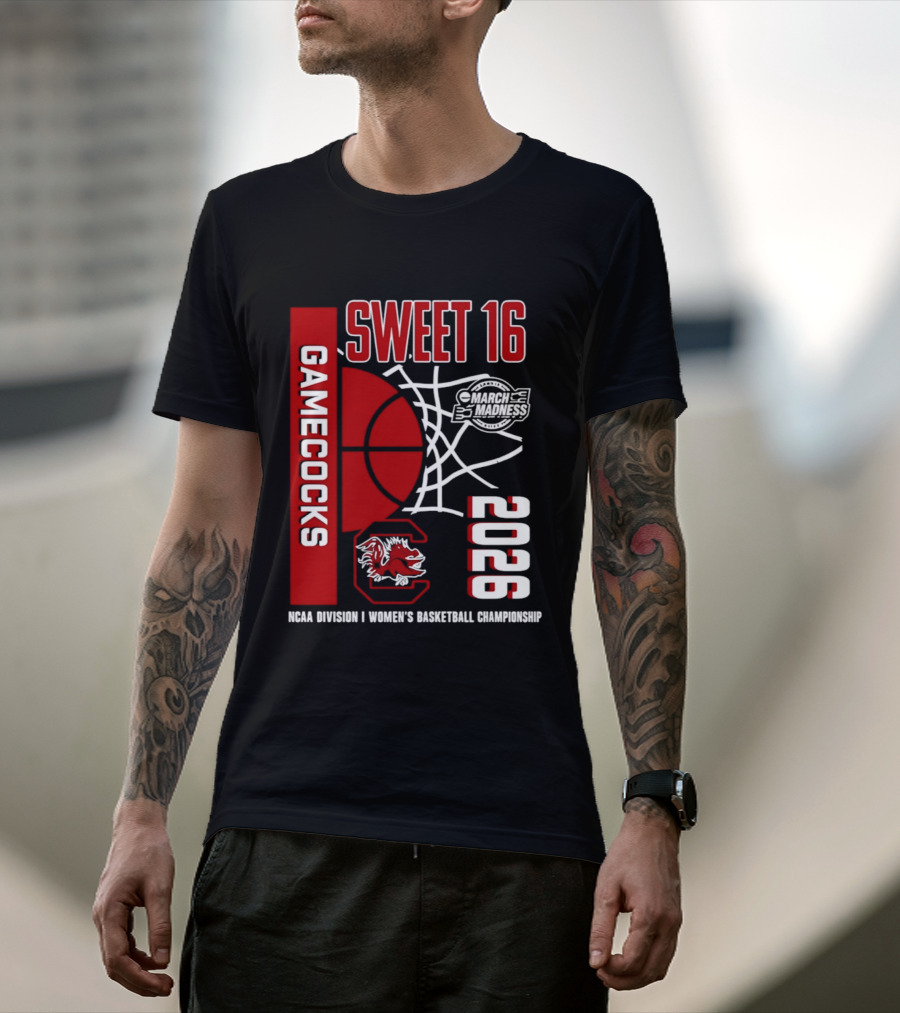 South Carolina Gamecocks 2026 NCAA Division I Women's Basketball Championship March Madness Sweet 16 T-Shirt