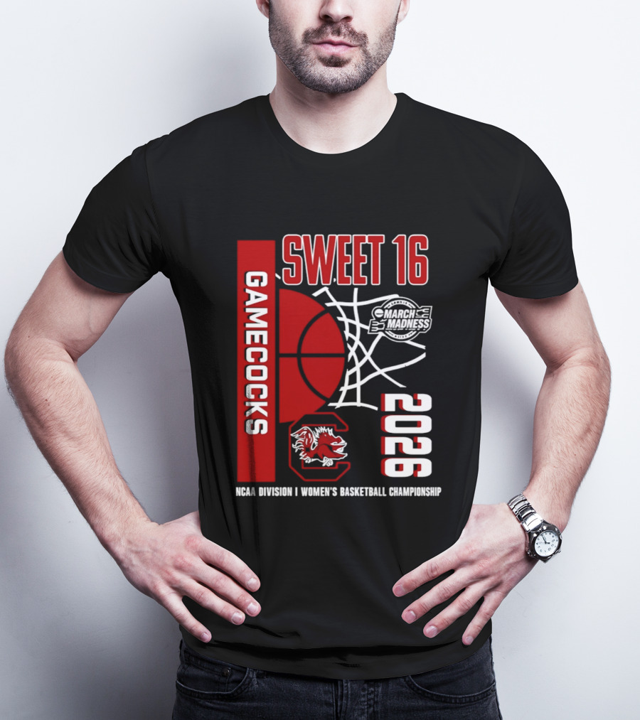 South Carolina Gamecocks 2026 NCAA Division I Women's Basketball Championship March Madness Sweet 16 T-Shirt