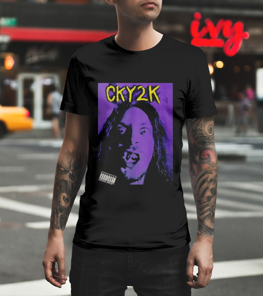 CKY2K Explicit Content Purple Portrait Bam Margera T-Shirt