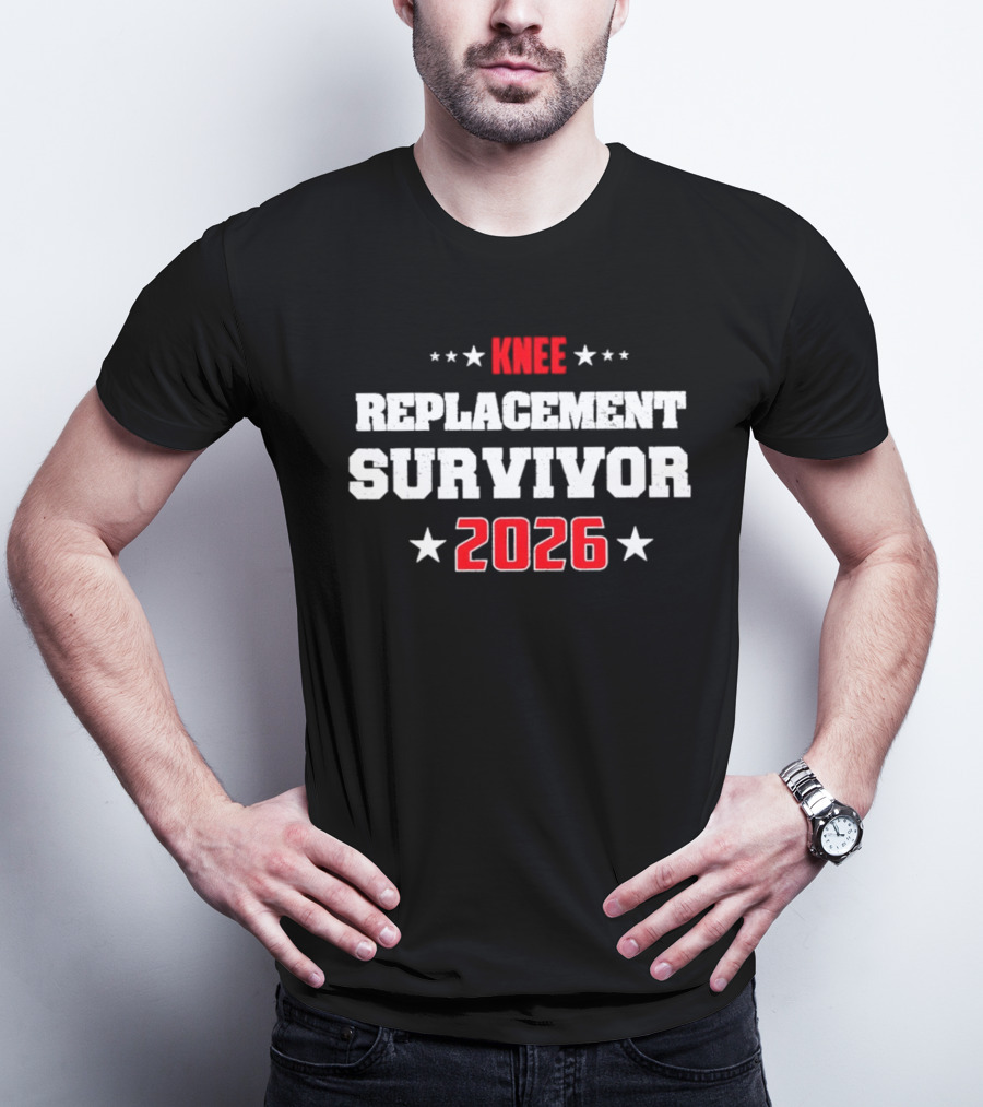 Knee Replacement Survivor 2026 Stars T-Shirt