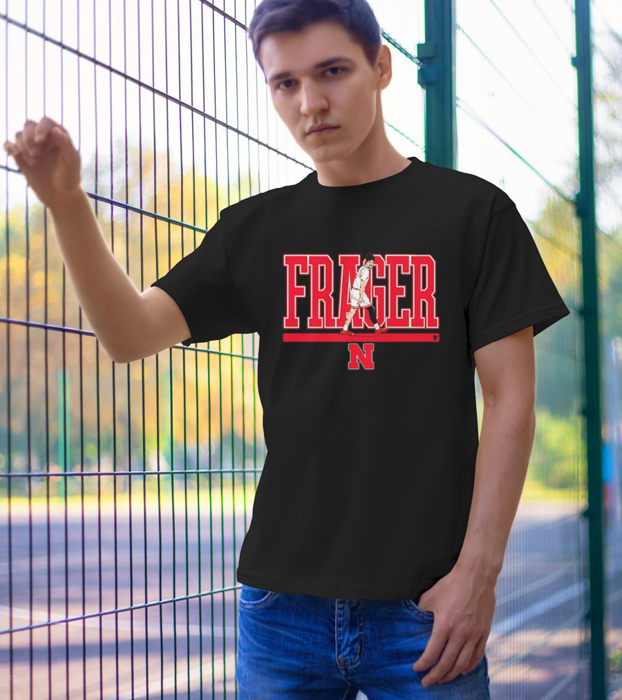 Nebraska Basketball Frager Pose N T-Shirt