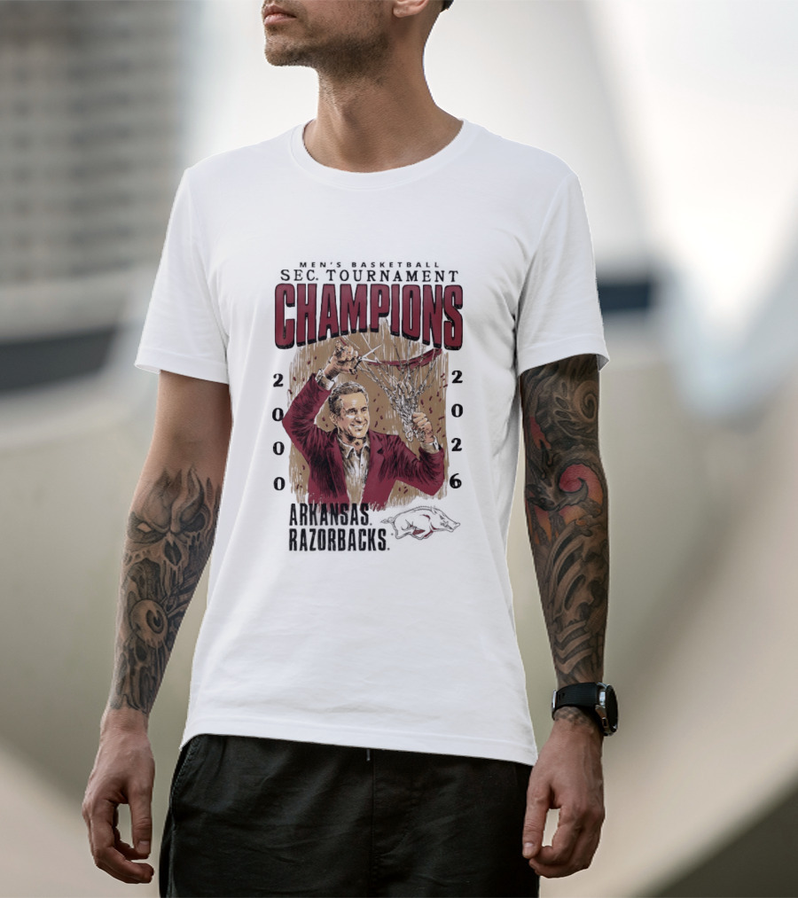 SEC Champions 2000 2026 Arkansas Razorbacks Coach Cal T-Shirt