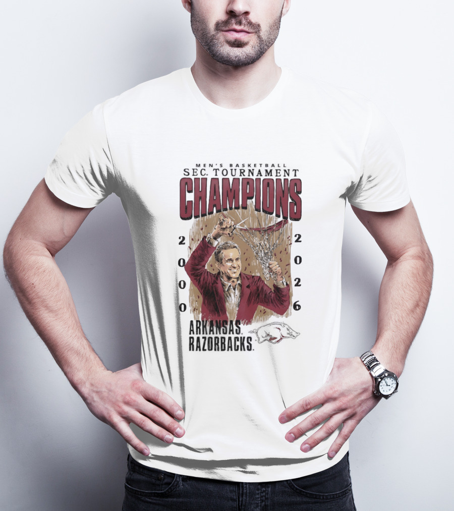 SEC Champions 2000 2026 Arkansas Razorbacks Coach Cal T-Shirt
