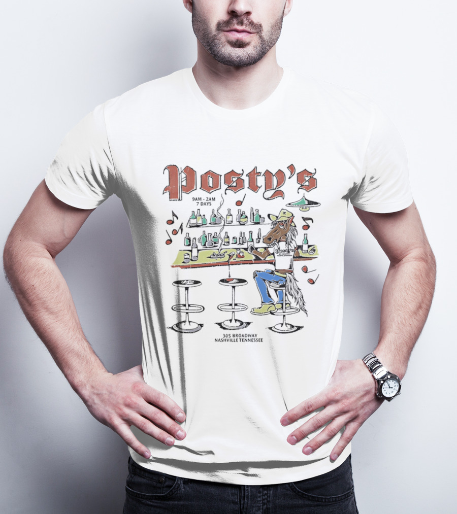 Posty's Nashville Bar Horse 305 Broadway Tennessee T-Shirt