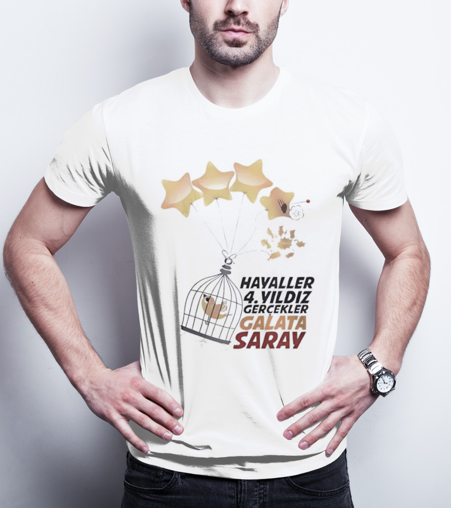 Havaller 4 Yıldız Gerçekler Galata Saray Turkish Football Club Stars T-Shirt