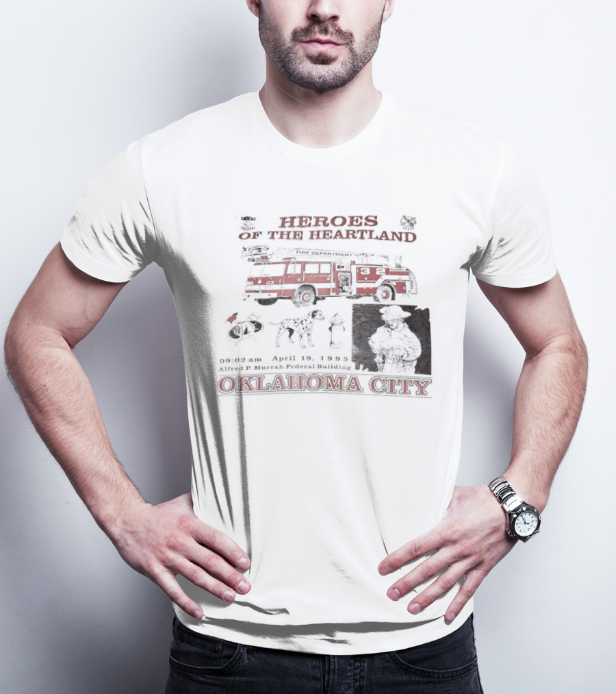 Heroes Of The Heartland Fire Truck Oklahoma City T-Shirt