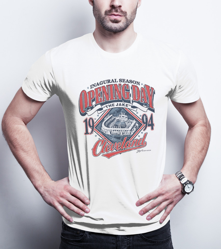 Inaugural Season Opening Day The Jake 1994 Cleveland Baseball T-Shirt