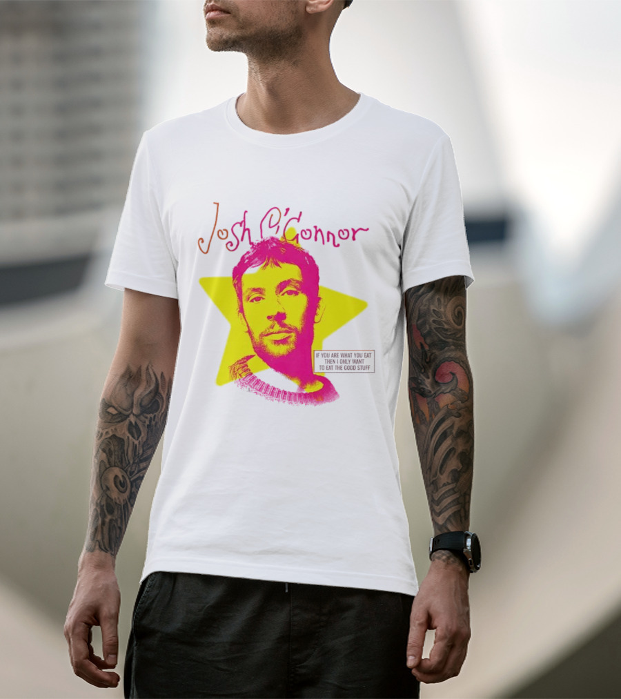 Josh O'Connor Bold Pink Yellow Star Style Eat Cooks Science T-Shirt