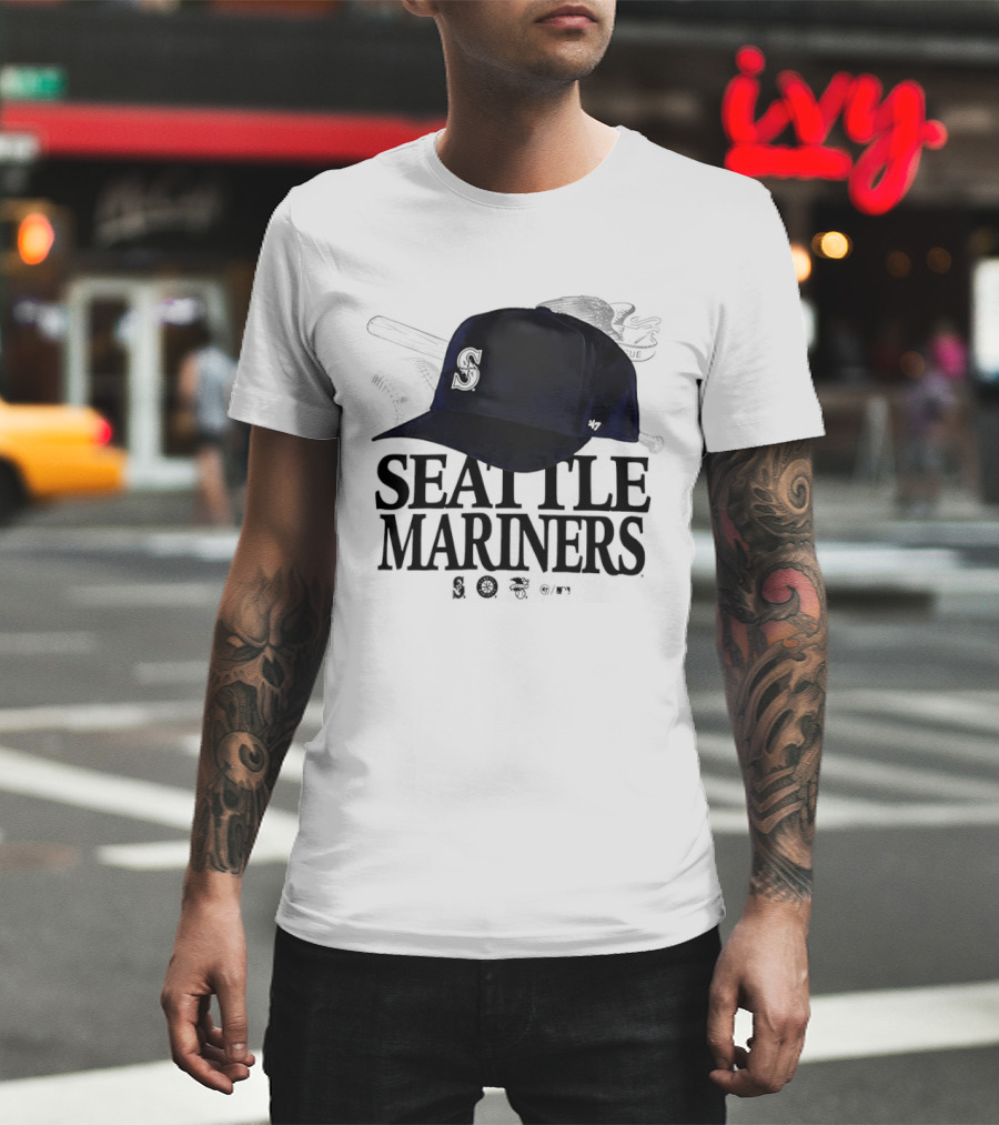 Seattle Mariners In The Paper Foundation Cap With Brushed Effect T-Shirt