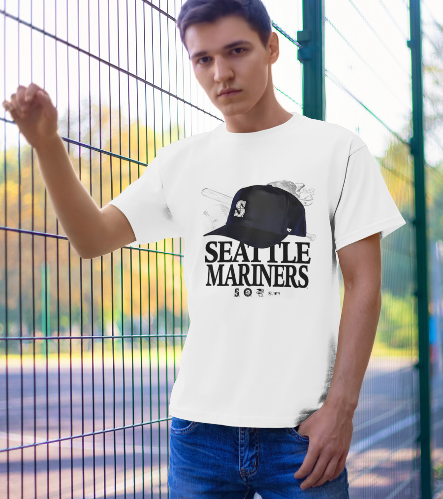Seattle Mariners In The Paper Foundation Cap With Brushed Effect T-Shirt