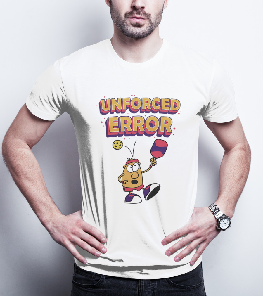 Unforced Error Pickleball Cartoon Paddle Player T-Shirt