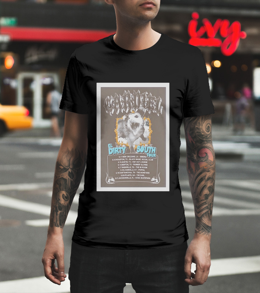 CARDIEL EL Dirty South Tour 2026 New Orleans Texas Atlanta Jacksonville Dates T-Shirt