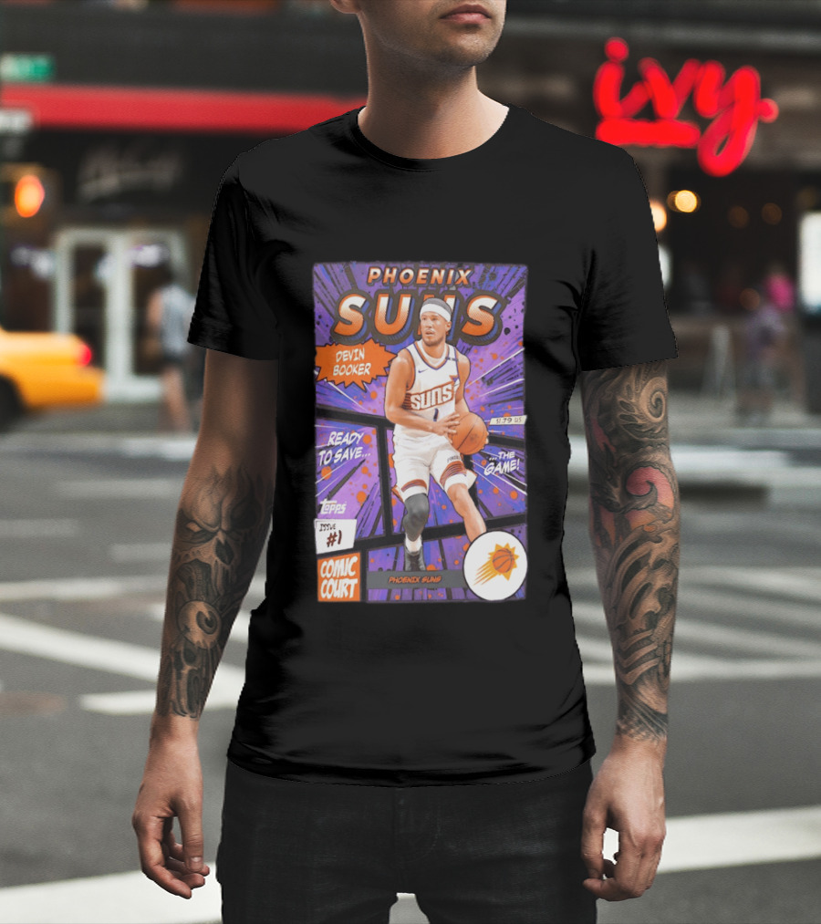 Phoenix Suns Devin Booker Comic Court Issue 1 T-Shirt