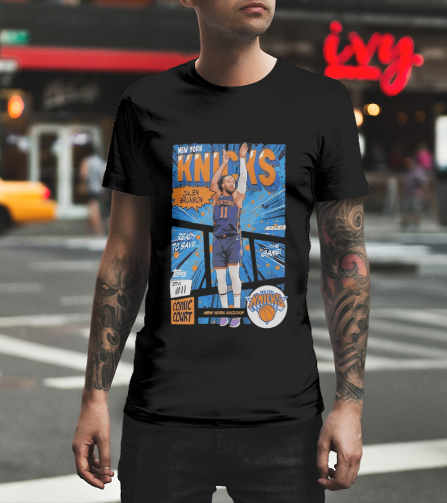 New York Knicks Jalen Brunson Comic Court Issue 11 Basketball 2026 T-Shirt