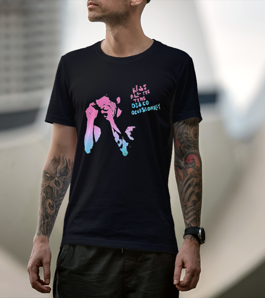 Kiss All The Time Disco Occasionally Red Blue T-Shirt