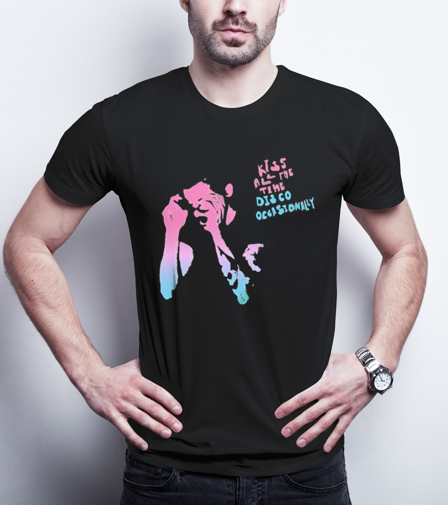 Kiss All The Time Disco Occasionally Red Blue T-Shirt