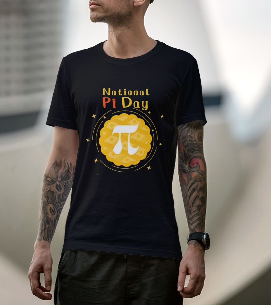 National Pi Day Pie Icon With Stars And Math T-Shirt