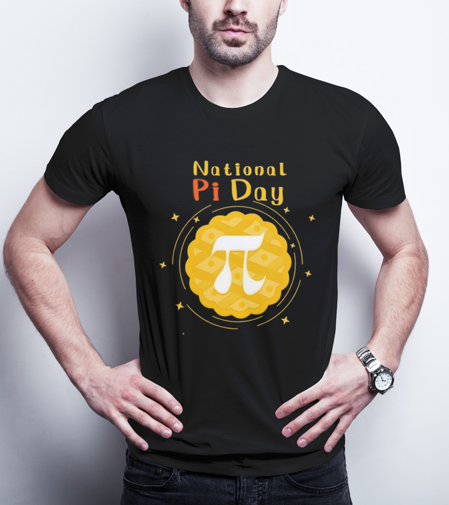 National Pi Day Pie Icon With Stars And Math T-Shirt