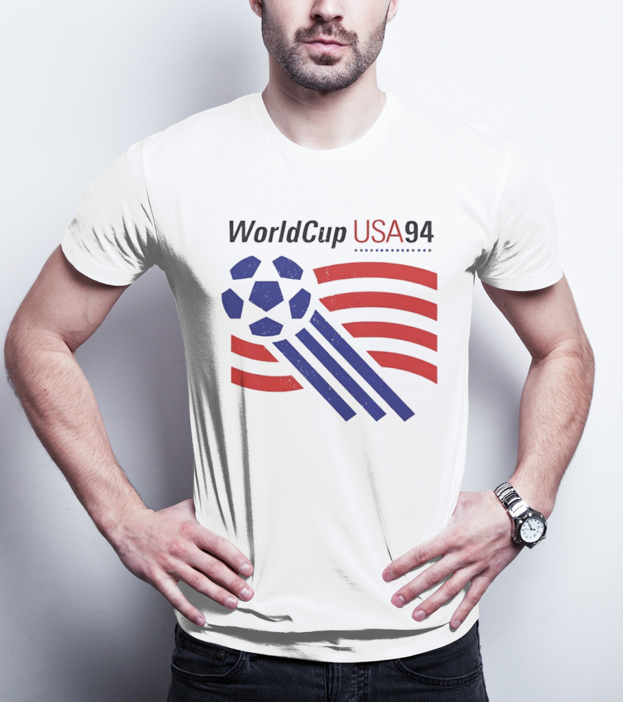 World Cup USA 94 Iconic Soccer Ball And Stripes T-Shirt
