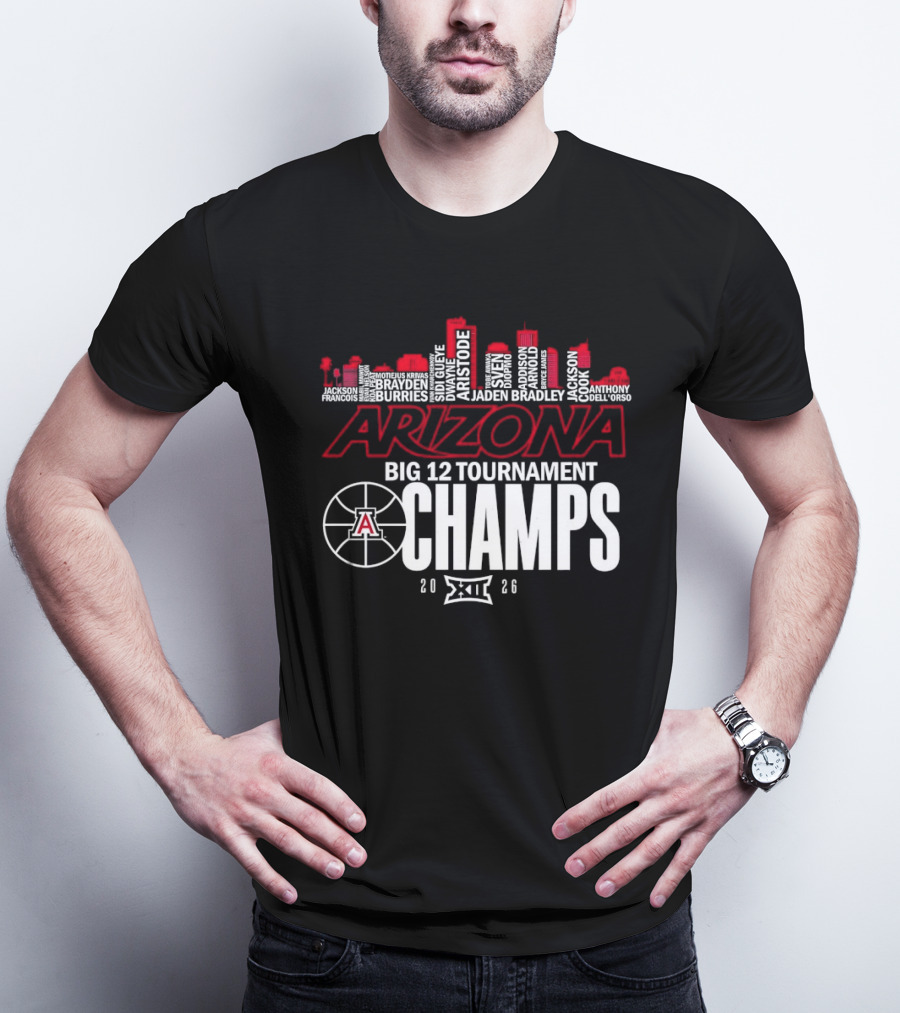 Arizona Wildcats Skyline City Big 12 Tournament Champs 2026 Basketball A T-Shirt