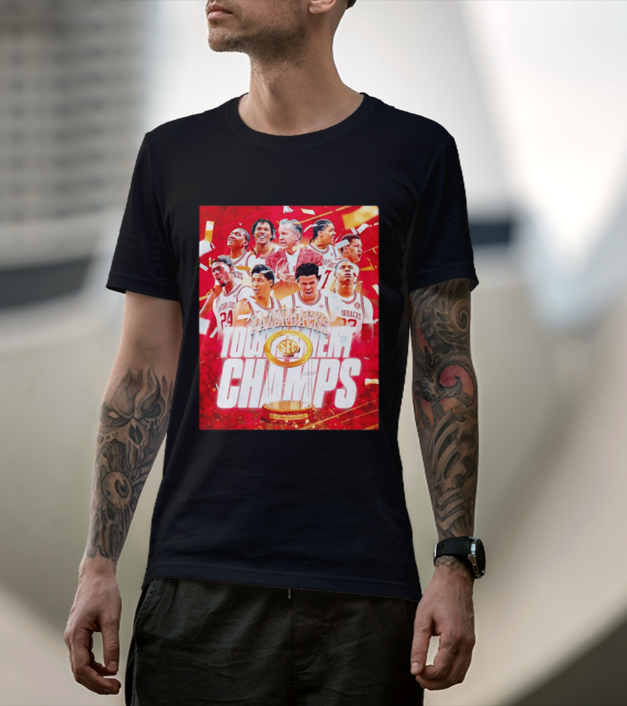 Arkansas Razorbacks SEC Tournament Champs Basketball T-Shirt