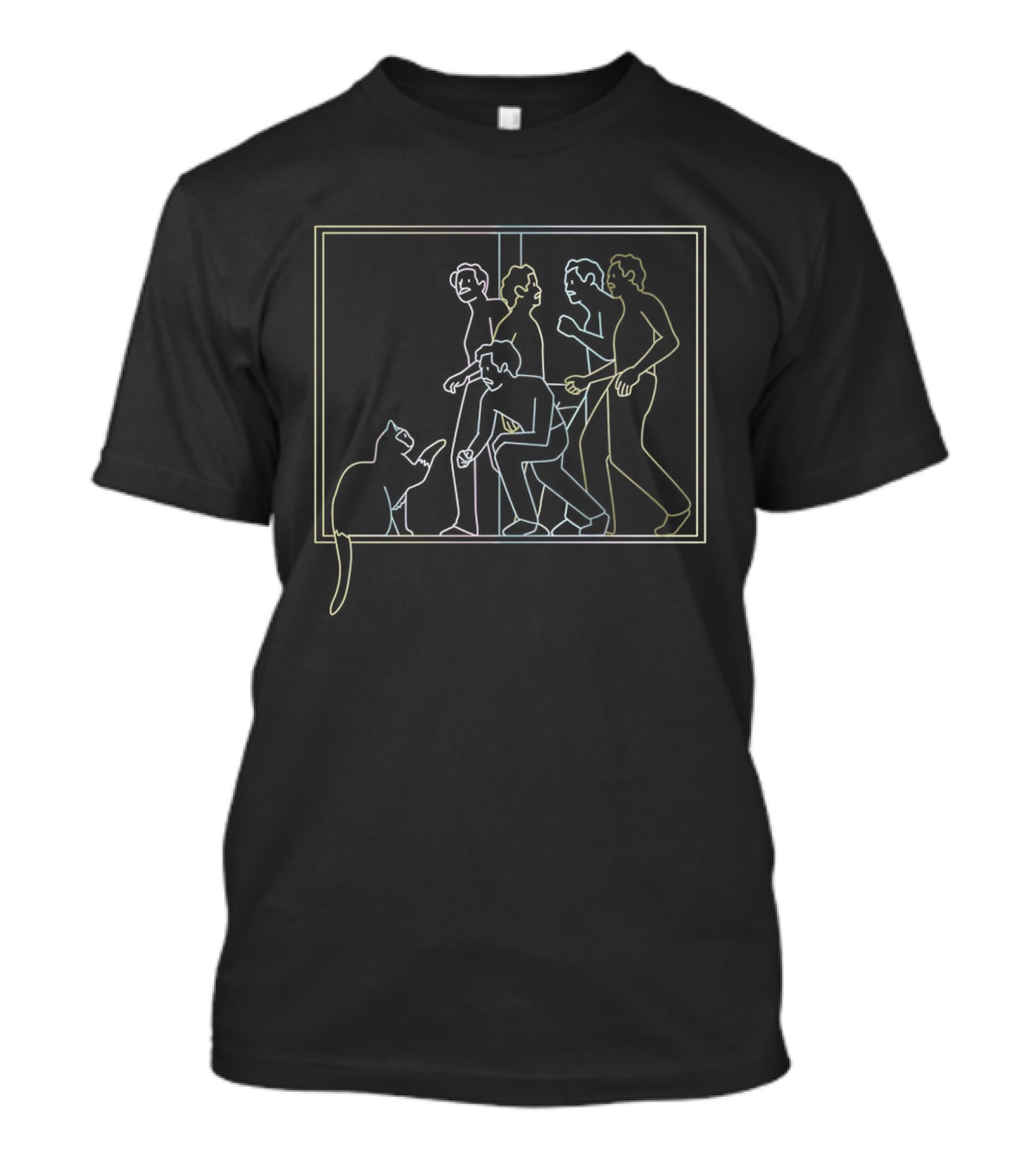 Cat Sitting On Windowsill David Bowie Aladdin Sane T-Shirt