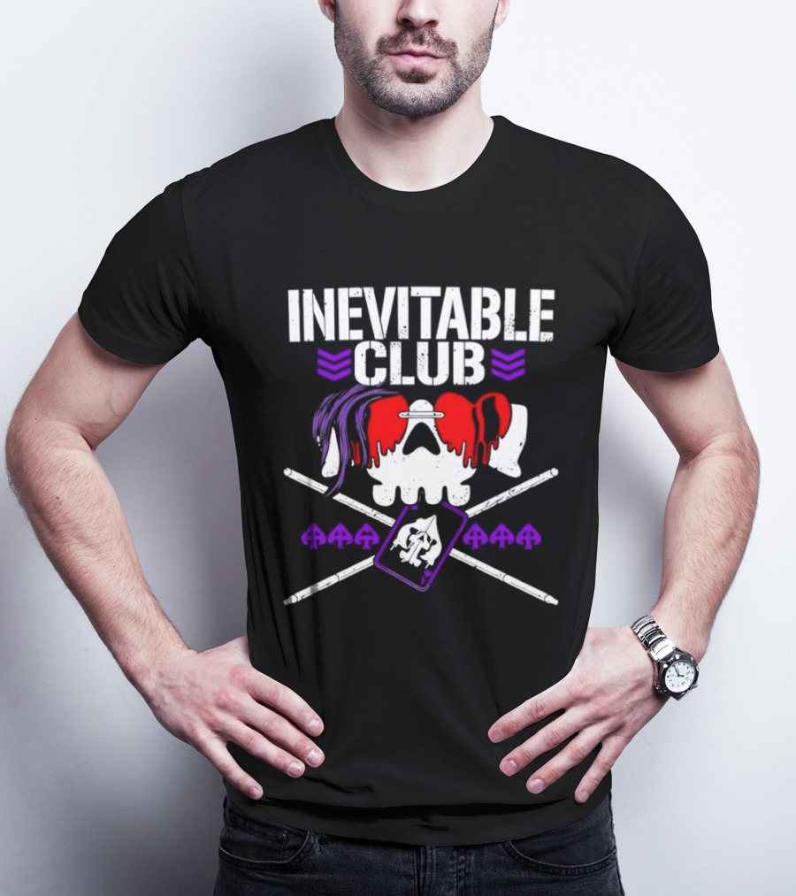 Inevitable Club Skull Red Purple Suplex Wrestling T-Shirt