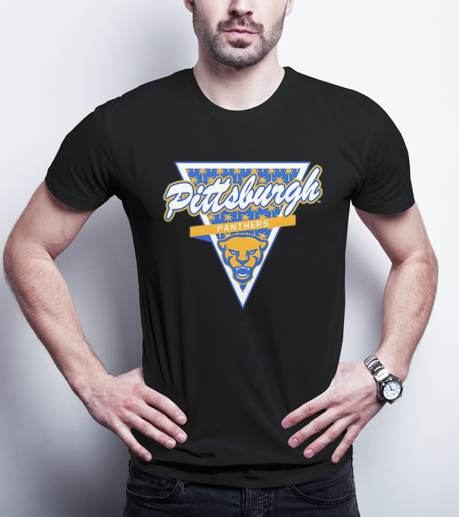 Pittsburgh Panthers Football Palm Tree Triangle T-Shirt