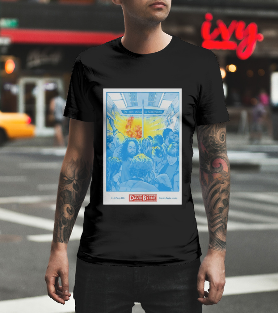 David Byrne Eventim Apollo London March 15 16 2026 Hammersmith Subway T-Shirt