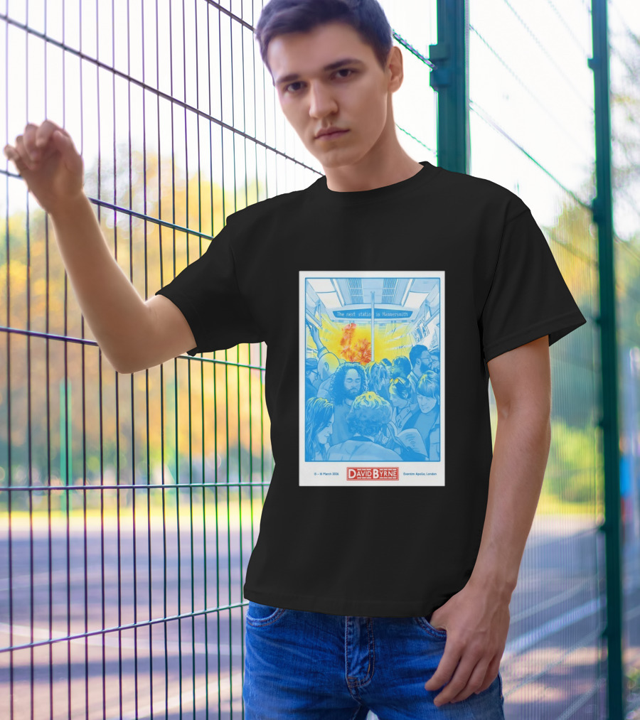 David Byrne Eventim Apollo London March 15 16 2026 Hammersmith Subway T-Shirt