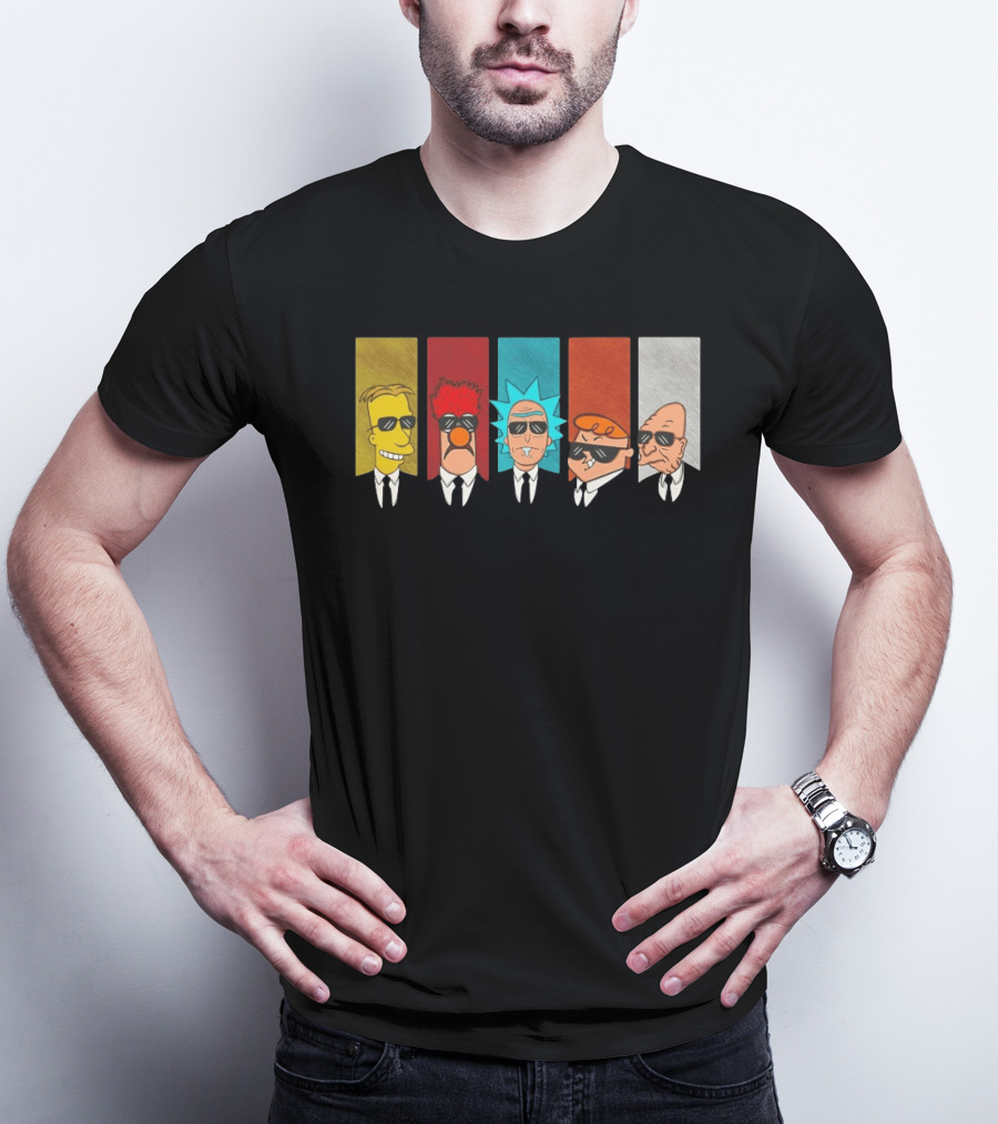 Professor Frink Beaker Rick Sanchez Dexter And Professor Hubert Farnsworth X Reservoir Dogs Reservoir Scientists T-Shirt