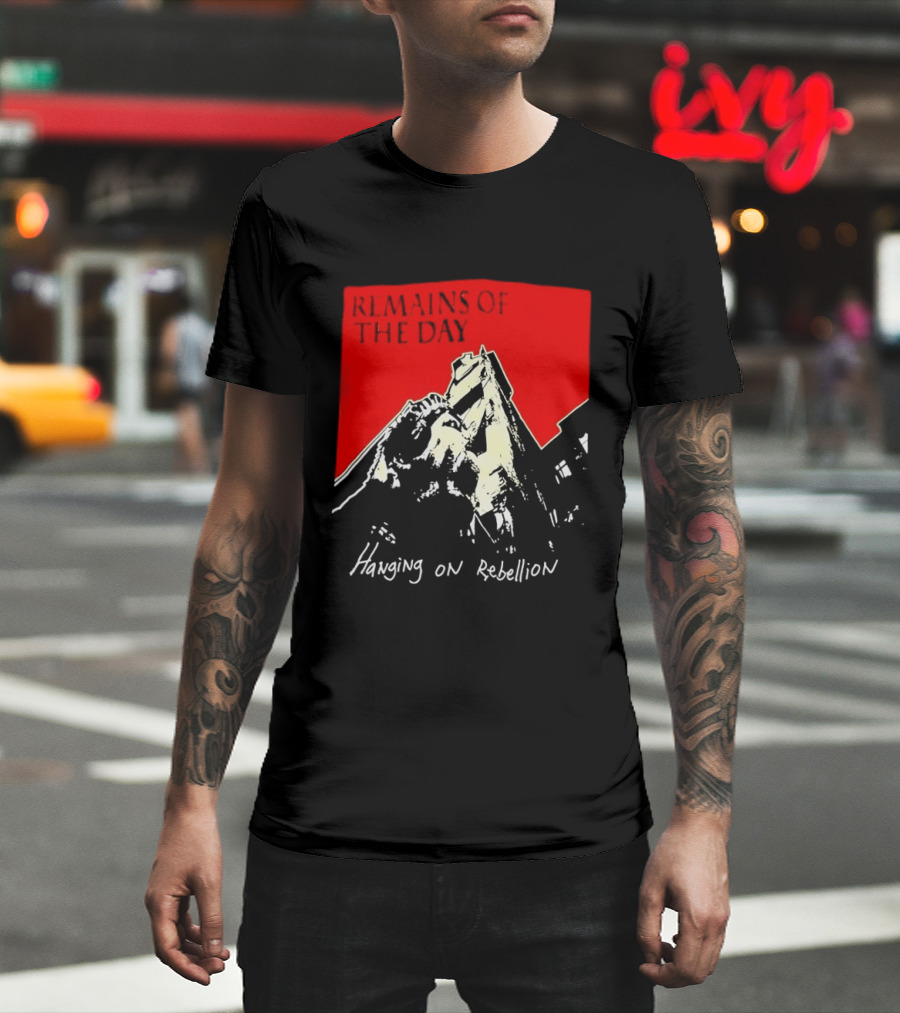 Remains Of The Day Hanging On Rebellion Urban Building Red T-Shirt