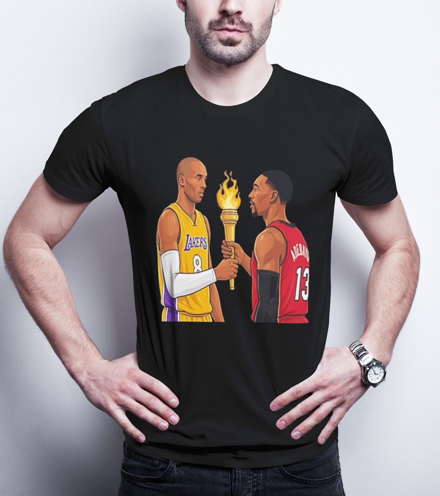 Kobe Lakers Number 8 Passing Torch To Adebayo Number 13 Basketball Moment T-Shirt