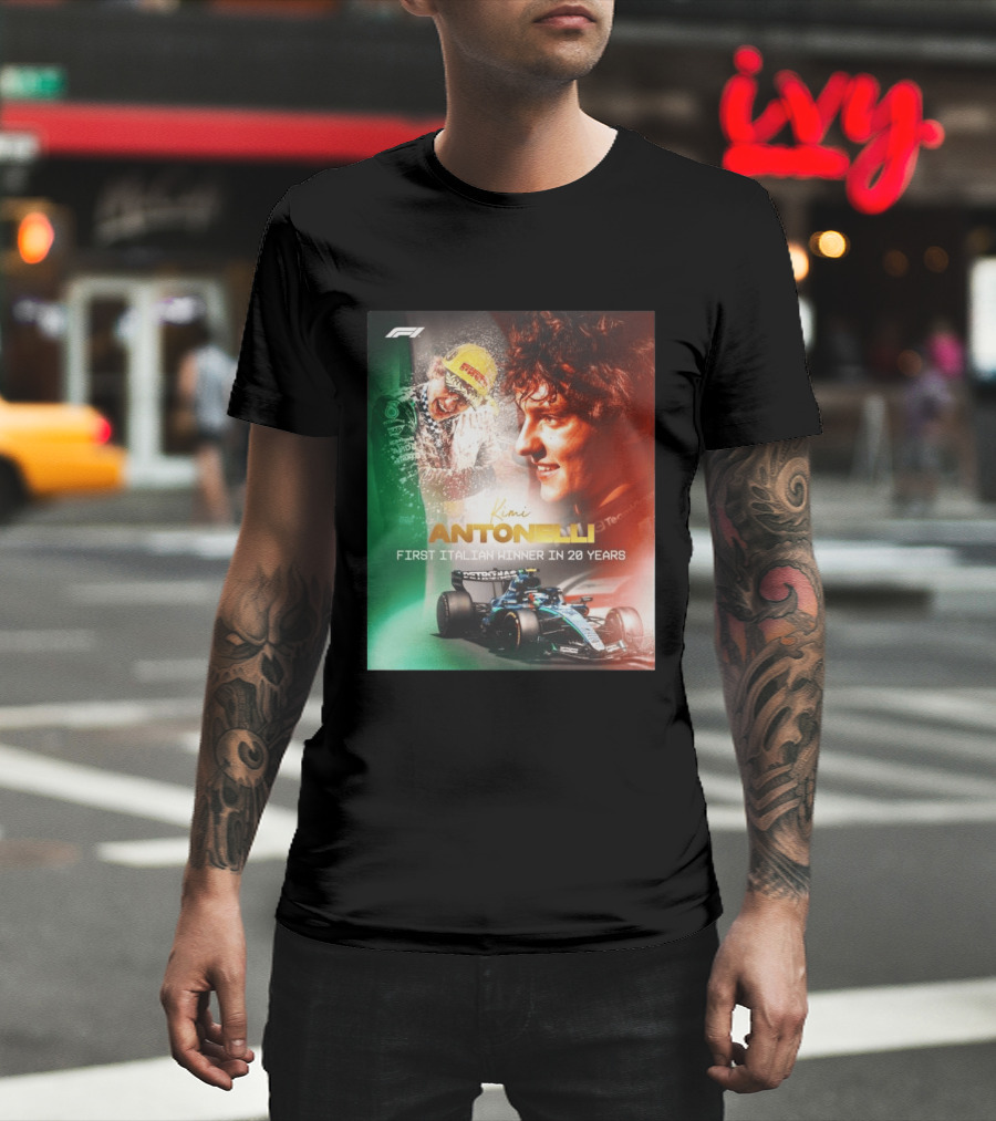 F1 Kimi Antonelli First Italian Winner In 20 Years T-Shirt
