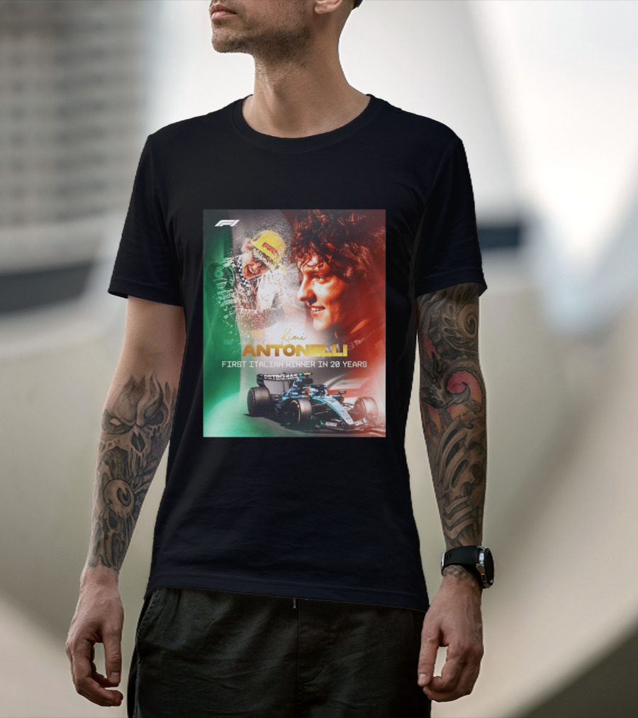 F1 Kimi Antonelli First Italian Winner In 20 Years T-Shirt
