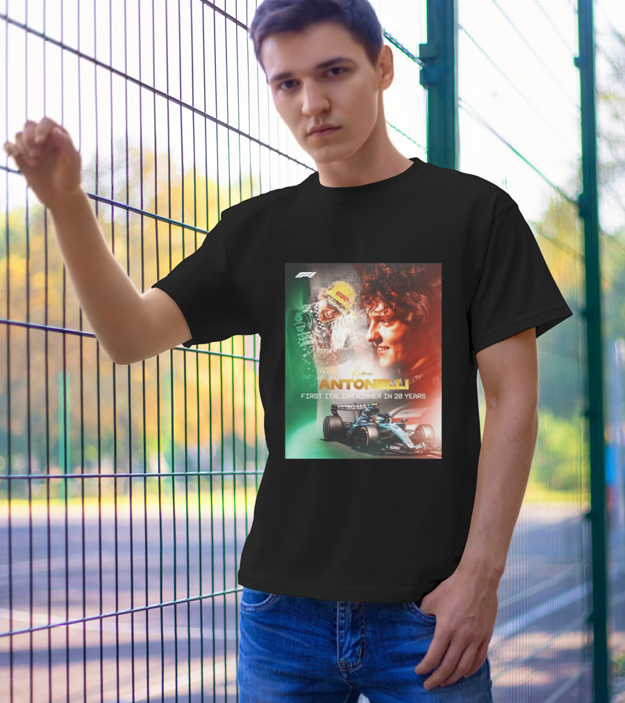 F1 Kimi Antonelli First Italian Winner In 20 Years T-Shirt
