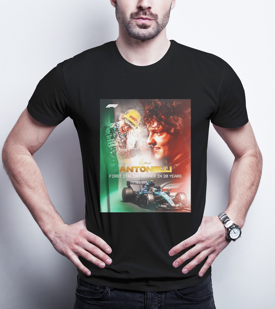 F1 Kimi Antonelli First Italian Winner In 20 Years T-Shirt