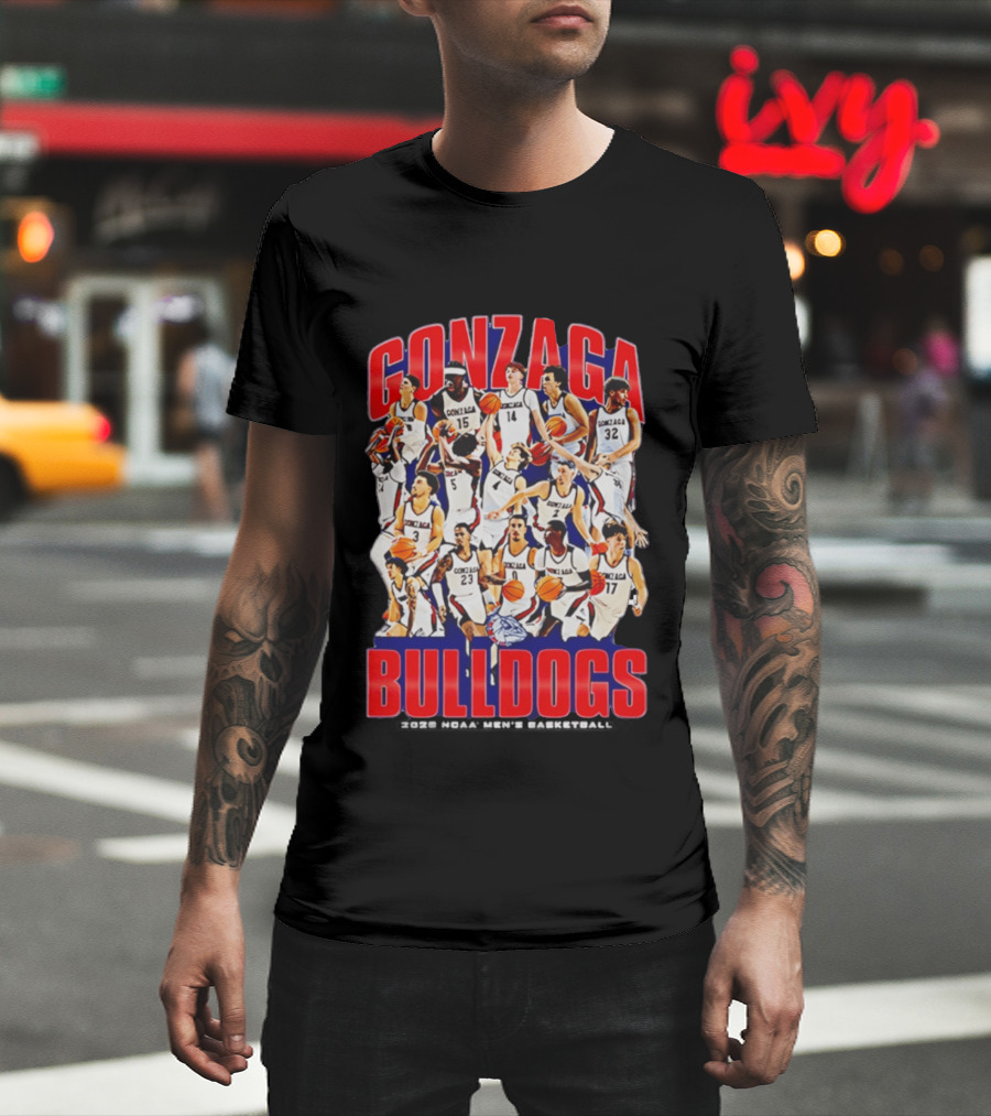 Gonzaga Bulldogs Men's Basketball March Madness 2026 Team Collage T-Shirt