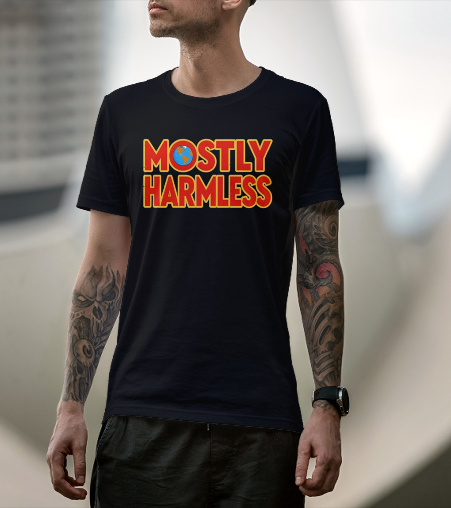 Mostly Harmless Douglas Adams Hitchhiker's Guide To The Galaxy Series 1992 Earth T-Shirt