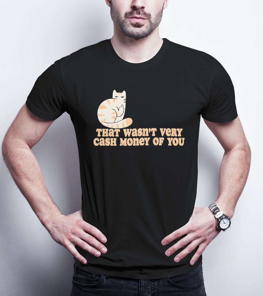 Tabby Cat Middle Finger That Wasn't Very Cash Money Of You T-Shirt