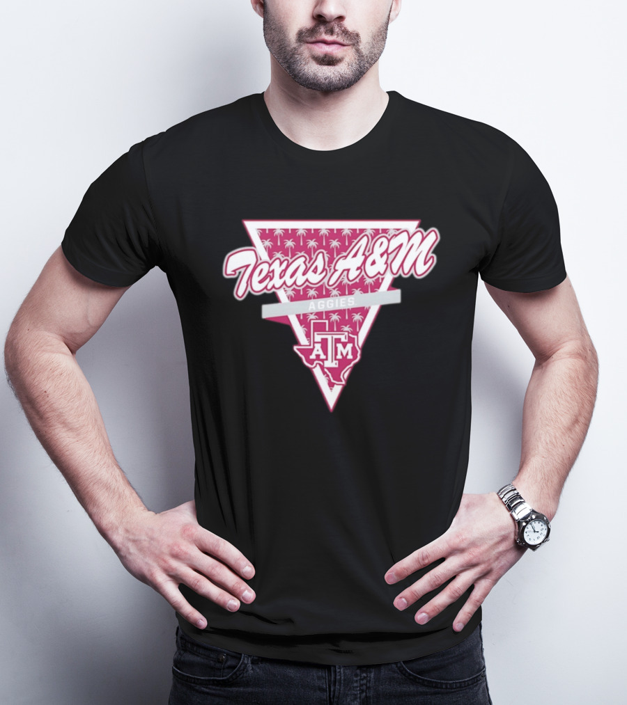Texas A&M Aggies Football Palm Tree Triangle T-Shirt