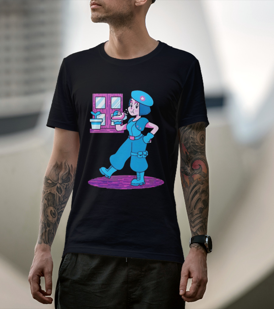 Cartoon Zombie Fighter Holding Plant And Spray T-Shirt