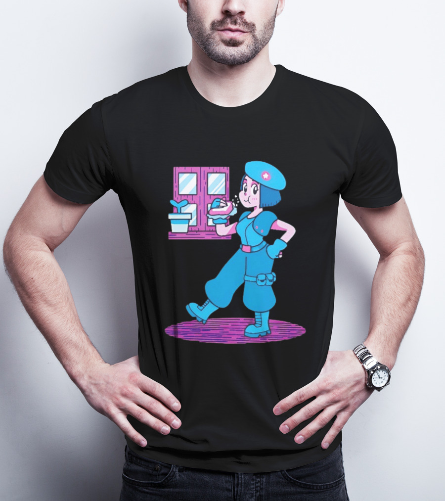 Cartoon Zombie Fighter Holding Plant And Spray T-Shirt