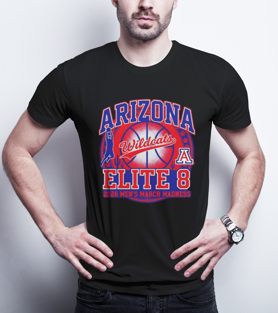 Arizona Wildcats Elite 8 2026 Men's March Madness Basketball T-Shirt