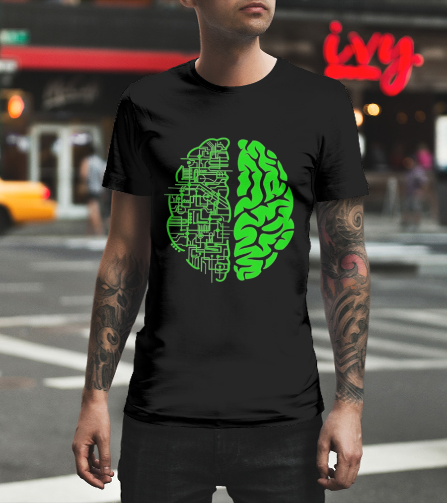 Mind Vs Machine Circuitry Brain Dual Personality T-Shirt