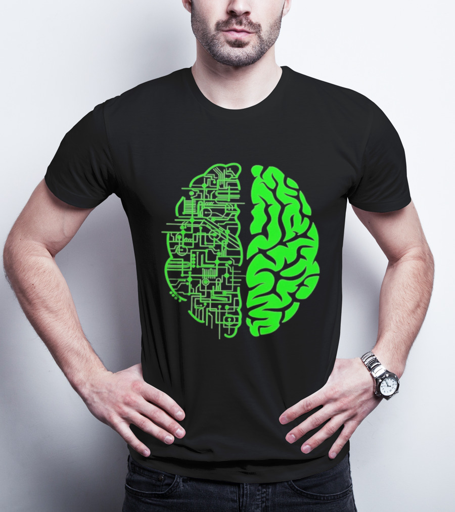 Mind Vs Machine Circuitry Brain Dual Personality T-Shirt