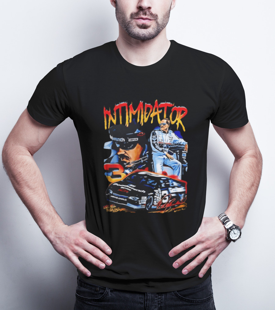 Dale Earnhardt Sr Intimidator NASCAR Racing Legend Number 3 Car Simpson Wrangler T-Shirt